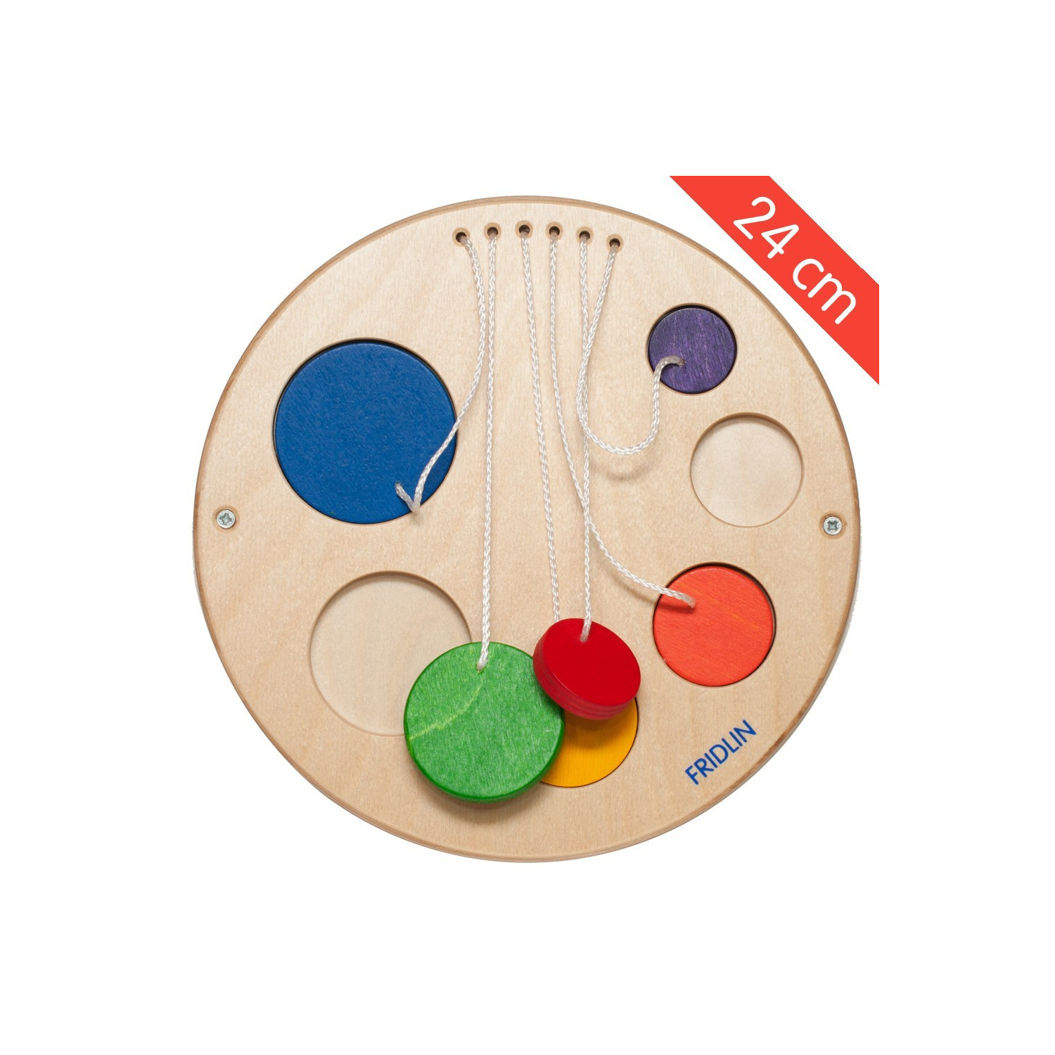 Petit jeu mural rond en bois - Aménagement salles d'attente, crèches ...